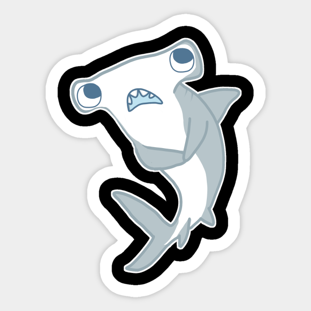 Nervous Shark | Hammerhead - Cute Animals - Sticker | TeePublic Nervous Shark | Hammerhead - Cute Animals - Sticker | TeePublic
